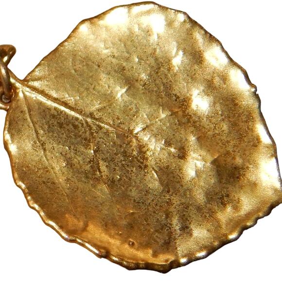 Puma Jewelry | Jewelry | Vintage Gold Real Aspen Leaf Brooch Scarf Pin ...